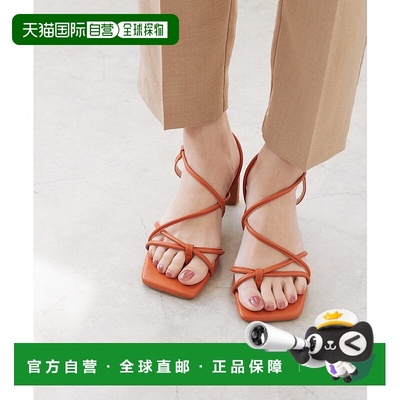 日本直邮Menue 多连装饰带5.5厘米跟高跟鞋 [ME8623BW02395] 黑色