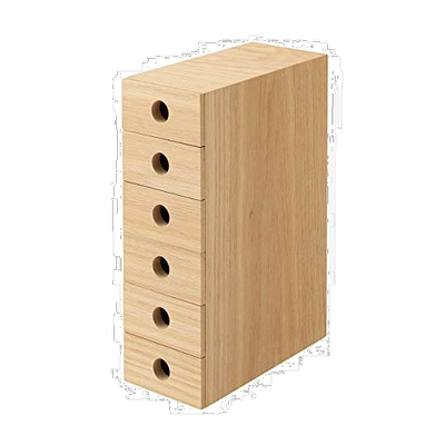 【日本直邮】Muji无印良品 收纳箱・盒木6层 8.4x17x25.2cm8260333