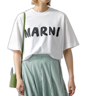 日本直邮MARNI玛尼女士T恤THJET49EPH USCS11手绘体印花