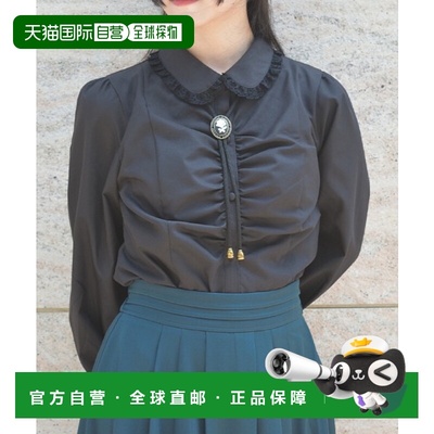 1h可退 日本直邮axes femme 女装 蕾丝装饰复古系带泡泡袖衬衫 CI