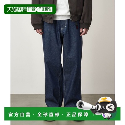 1h可退 日本直邮Gramicci男装宽松直筒牛仔裤 白色缝线设计 12550