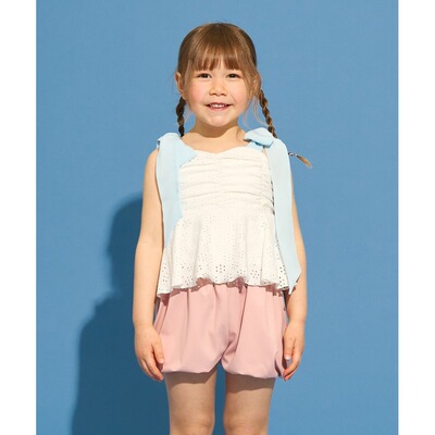 日本直邮Lycee mine 儿童 防晒分体式泳衣-蕾丝上衣+气球裤 30616