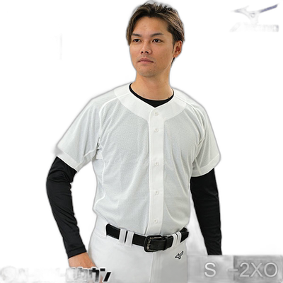 日本直邮 棒球制服衬衫 美津浓练习衬衫 全开型网状白色 12JC8F68