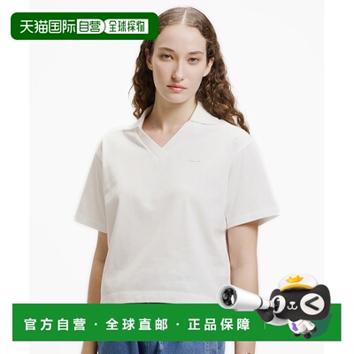 1h可退 日本直邮LACOSTE 女装 鹿子纹Polo衫 V领休闲短款修身版型