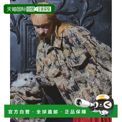 日本直邮manana suerte 女装 oversize 猫纹复古风华达呢外套 VLF