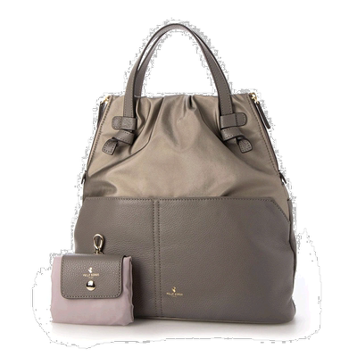 【日本直邮】 PelleBorsa女士单肩包灰褐色大容量多功能易携带