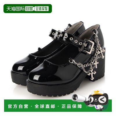 日本直邮LoveHunter 十字链条高跟鞋 /1609（黑色珐琅）玛丽珍鞋