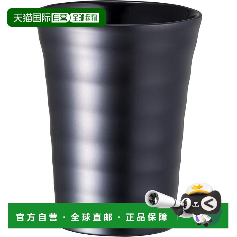 【日本直邮】BESTCO 双层不锈钢保温杯 300ml 陶瓷感 黑玫瑰 ND-8