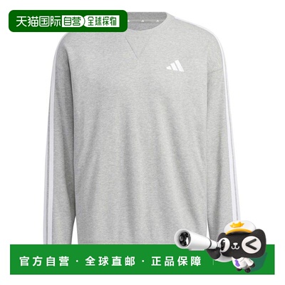 日本直邮 adidas M ESS+ 3S 男士运动卫衣 黑色 TS673 KF3714