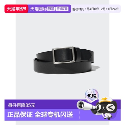 日潮跑腿UNIQLO优衣库 皮革无孔腰带 09 BLACK MEN L 478300牛皮