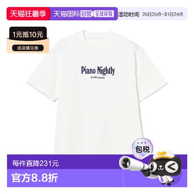 日本直邮LOOSE JOINTS 男士 纯棉短袖T恤 Piano Nightly刺绣款 36