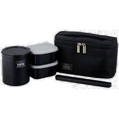 【日本直邮】和平FREIZ带盖保温便当盒黑色640ml细长款FLR-8161