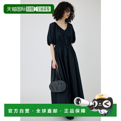 日本直邮MOUSSY WAIST GATHER 长款连衣裙 [MO1164EW035654] 黑色