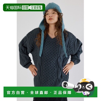 日本直邮RODEO CROWNS WIDE BOWL 女装 宽松V领 罗纹针织衫 大摆