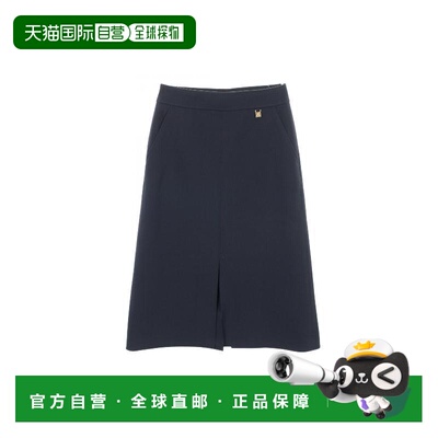 日本直邮中古LV路易威登女B级9新skirt裙子羊毛裙子蓝色