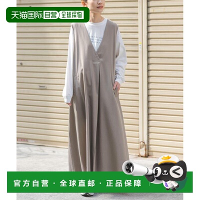 日本直邮FORK&SPOON 女士 前褶A字连衣裙 再生纤维棉混纺 DF26230