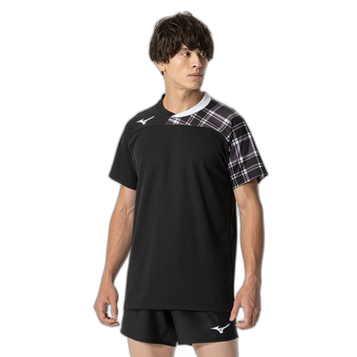 日本直邮MIZUNO 比赛衬衫短袖排球男女通用排球比赛服男式 V2MAB1