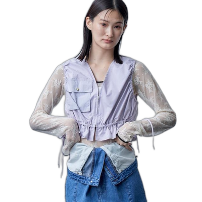 1h可退 日本直邮官方授权 Firsthand Re聚酯收褶短背心