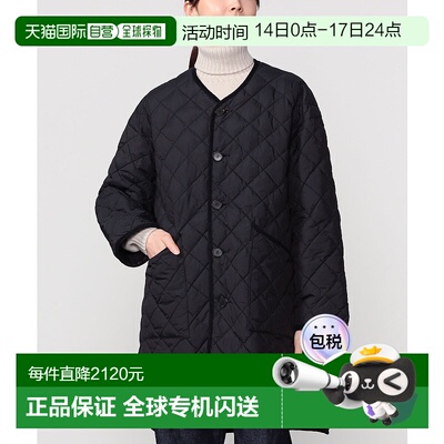 1h可退 日本直邮GYMPHLEX 女装 宽松中长款 羽绒填充无领绗缝外套