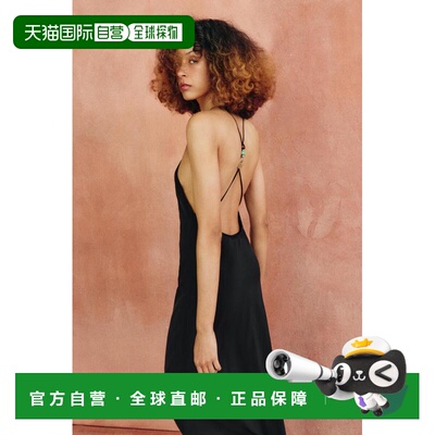 自营 Zara石头肩带中长款连衣裙吊带性感