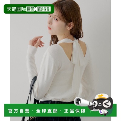 1h可退 日本直邮SALON by Chico 女装 镂空背开叉蝴蝶结针织衫 亮