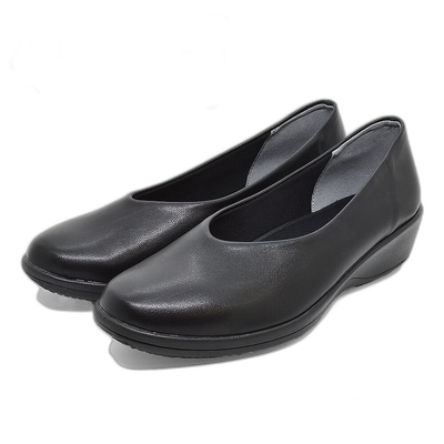 日本直邮 Pansy Business 弹力 3E 杏仁形鞋头坡跟鞋底 V 形切割