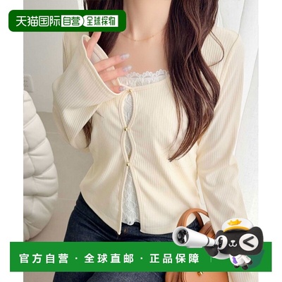 1h可退 日本直邮mily bilet 女装 重叠设计感 蕾丝背心假两件式上