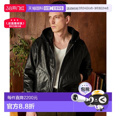 1h可退 日本直邮官方授权 SCHOTT 皮革连帽夹克大衣休闲外套