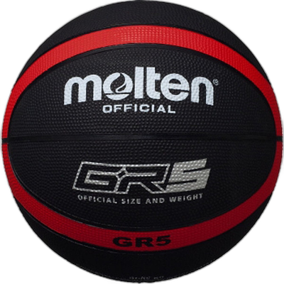 日本直邮Molten Molten GR5 橡胶篮球 5 号球 黑 x 红篮球 BGR5KR