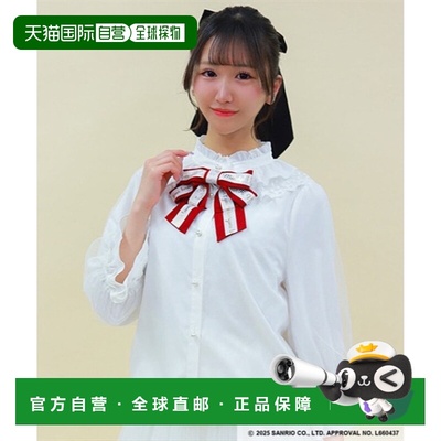 1h可退 日本直邮axes femme 女士蝴蝶结七分袖上蝴蝶结衬衫 TS71X