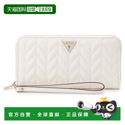 日本直邮GUESS STACEY大号拉链钱包 米白色