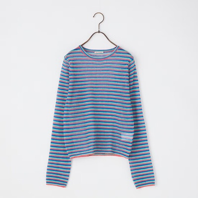 1h可退 日本直邮RYE TENDER 女士彩色条纹透感罗纹T恤 010492600