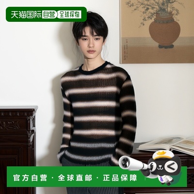 1h可退 日本直邮SUGARHILL 男士条纹莫海尔混纺毛衣 2411300603