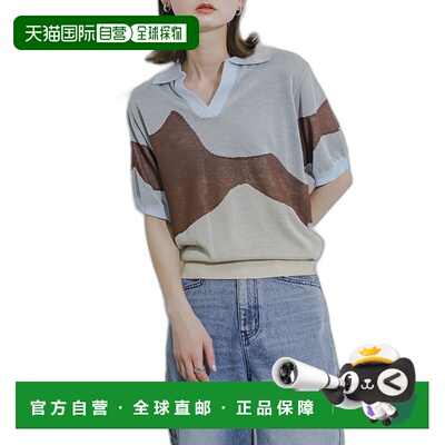 日本直邮SENSE OF PLACE 女士透气纹理针织上衣 AA4522S118条纹