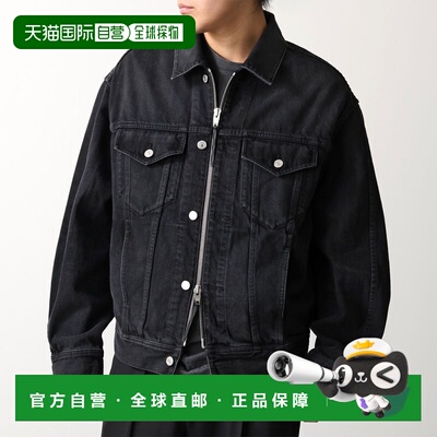 日本直邮CELINE 男士牛仔夹克 RV14T932F.GDN6带胸袋和黑色皮革