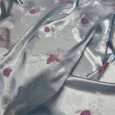 新款全人丝古风缎面剪花面料 仿宋F锦马甲中式西装袍子汉服面料