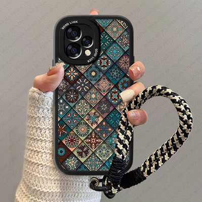 菱格图腾适用opporeno15c手机壳新款小羊皮Reno15C全包复古新品OPPO防摔国风Rone男女PMD110硅胶保护软套