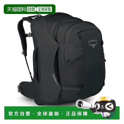 自营欧洲直邮OSPREY Fairview™ 55女士黑色尼龙旅行包背包双肩包