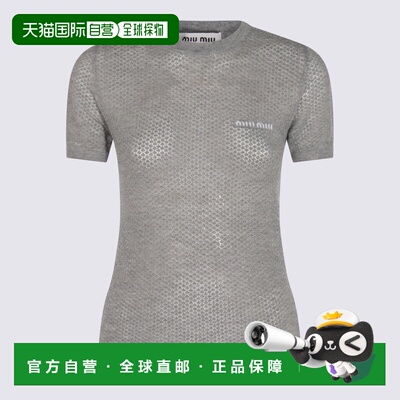 1h可退 欧洲直邮MIU MIU 女士T恤 MMLB30SOOO17NNF0031 SS2026 灰