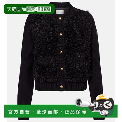 香港直邮Moncler 盟可睐 女士 Down-paneled and teddy 羊毛针织
