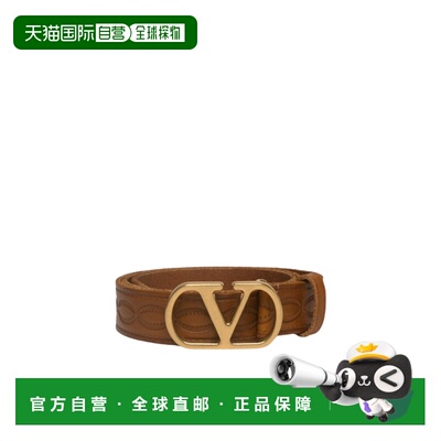香港直邮VALENTINO 男士腰带 YT0SE1TLBRC9 SS2025 棕色 徽标腰带