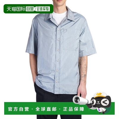 香港直邮Jil Sander 吉尔 桑达 男士 短袖缎面衬衫 J47DL0165J700