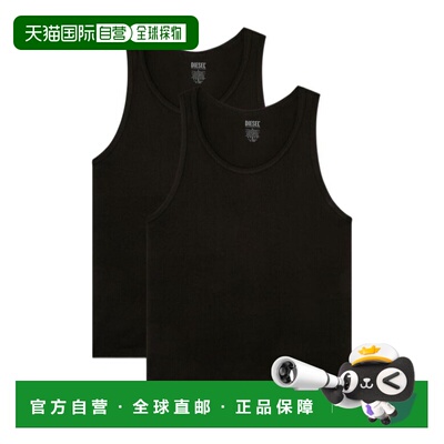 香港直邮DIESEL 男士T恤 A178140LIADE1350 AW2025 黑色 圆领背心