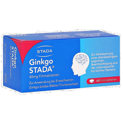 欧洲直邮德国药房Stada银杏40mg供血健脑补脑微循环片60粒银杏叶