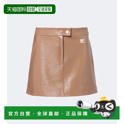 1h可退 香港直邮Courreges 女士 Reedition vinyl 迷你半身裙