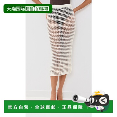 1h可退 香港直邮Staud 女士 Ines 半身裙 beige米色 舒适时尚