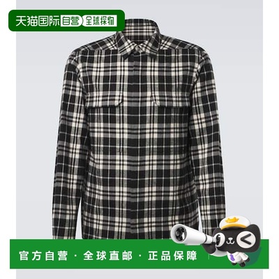 1h可退 香港直邮rick owens 瑞克 欧文斯 男士 Temple 格子棉质衬