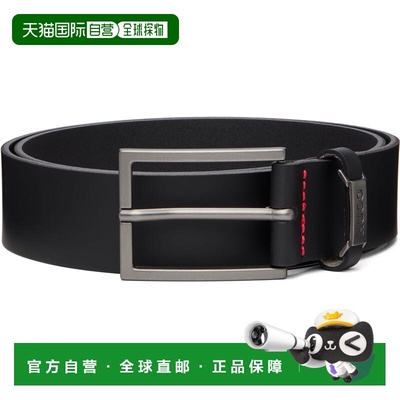 1h可退 香港直邮boss 雨果 男士 黑色 Logo-Keeper Buffalo Leath