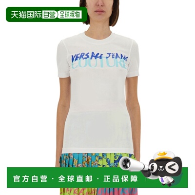 香港直邮VERSACE JEANS 女士T恤 78HAHE06CJ02E003 SS2025短袖