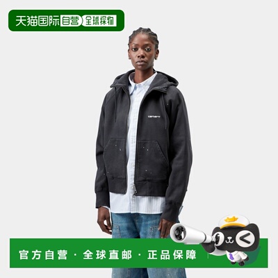 自营欧洲直邮Carhartt WIP Painter女士黑色棉质连帽夹克卫衣